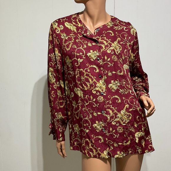 august silk | Tops | August Max X Women 10 Silk Button Down Blouse ...